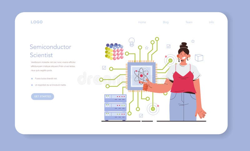 Quantum Computer Developing Web Banner or Landing Page. Stock Vector - Illustration of qubit ...