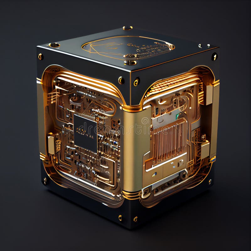 Quantum Computer Digital Cyber Space Stock Illustration - Illustration ...