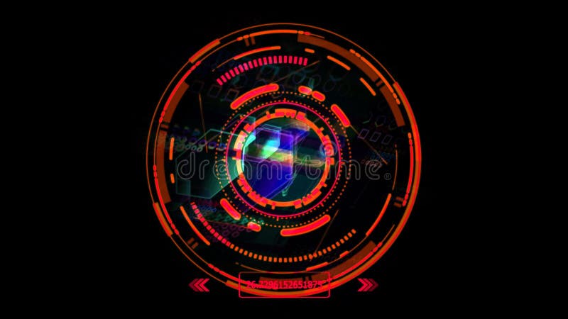 Quantum Computer Futuristic Red Technology Polygon Digital Holographic ...