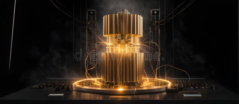 Quantum Computer Core Glowing . Futuristic Power,advancement Stock ...