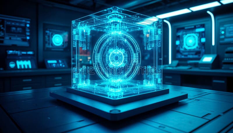 Quantum Computer with Glowing Qubits, Holographic Interface, in a Dark ...