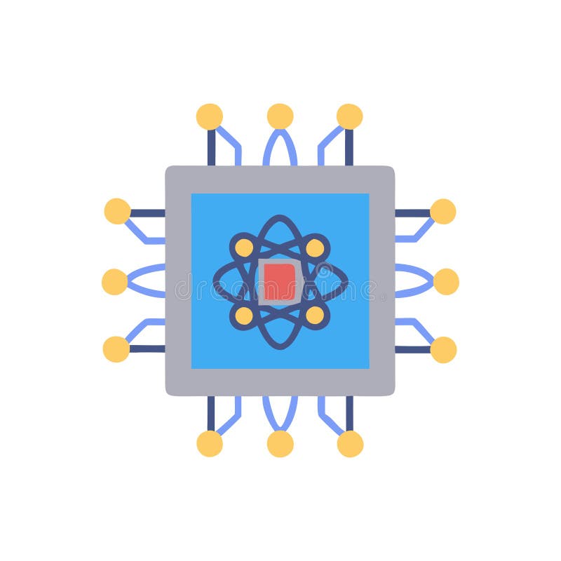 Quantum Computer Icon for Advanced Technology Stock Vector ...