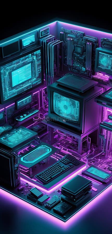 Quantum Computer Interior Isometric View Stock Illustration ...