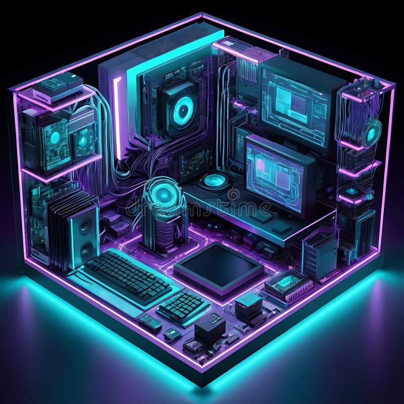 Quantum Computer Interior Isometric View Stock Illustration ...