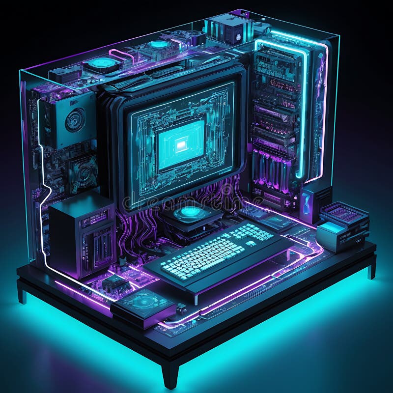 Quantum Computer Interior Isometric View Stock Illustration ...