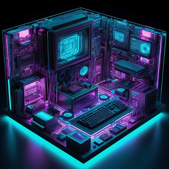 Quantum Computer Interior Isometric View Stock Illustration ...