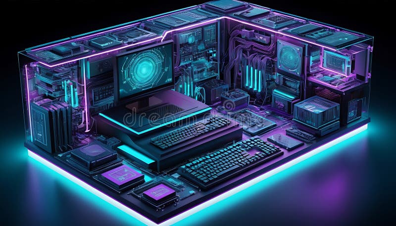 Quantum Computer Interior Isometric View Stock Illustration ...