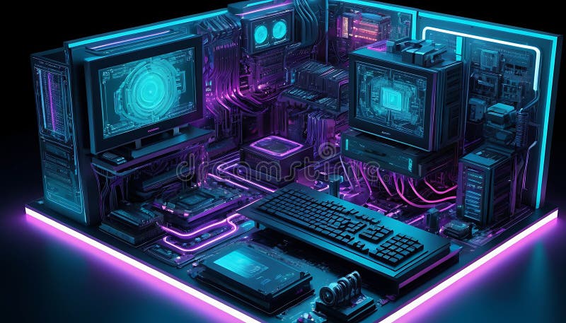 Quantum Computer Interior Isometric View Stock Illustration ...