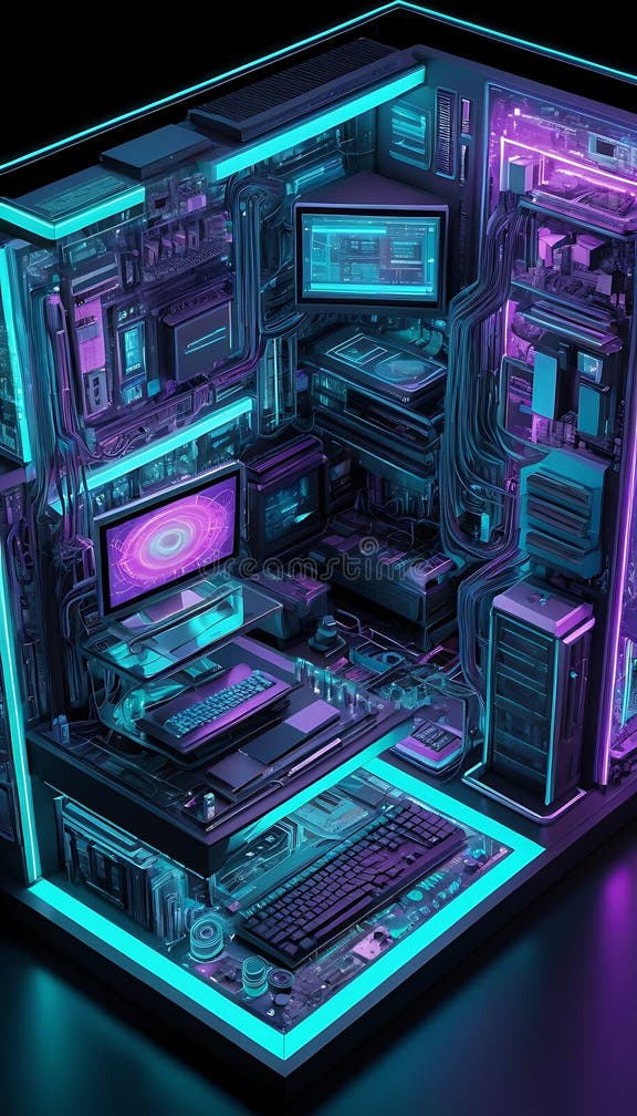 Quantum Computer Interior Isometric View Stock Illustration ...