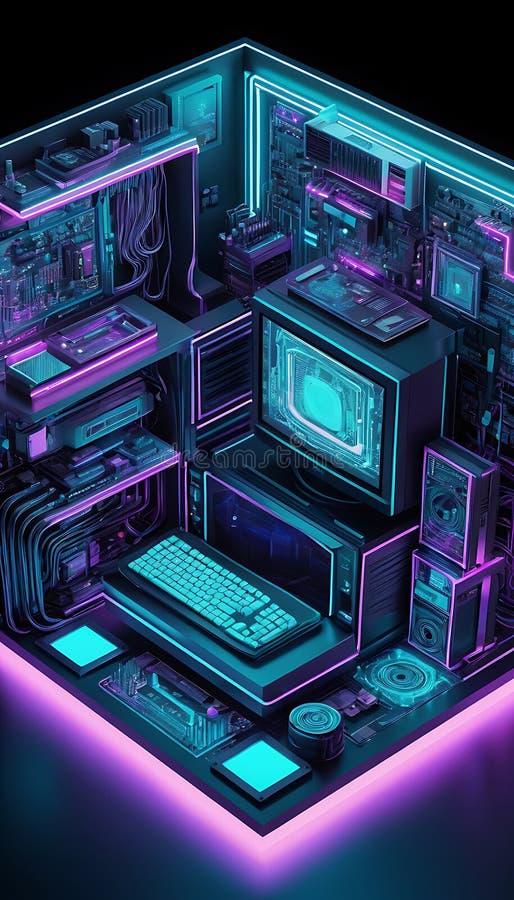 Quantum Computer Interior Isometric View Stock Illustration ...