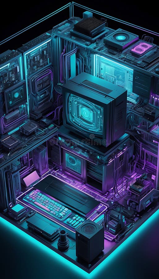 Quantum Computer Interior Isometric View Stock Illustration ...