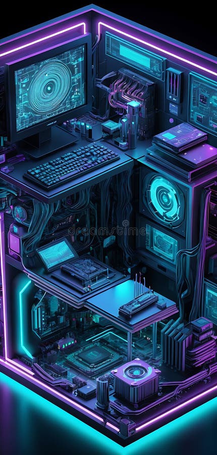 Quantum Computer Interior Isometric View Stock Illustration ...