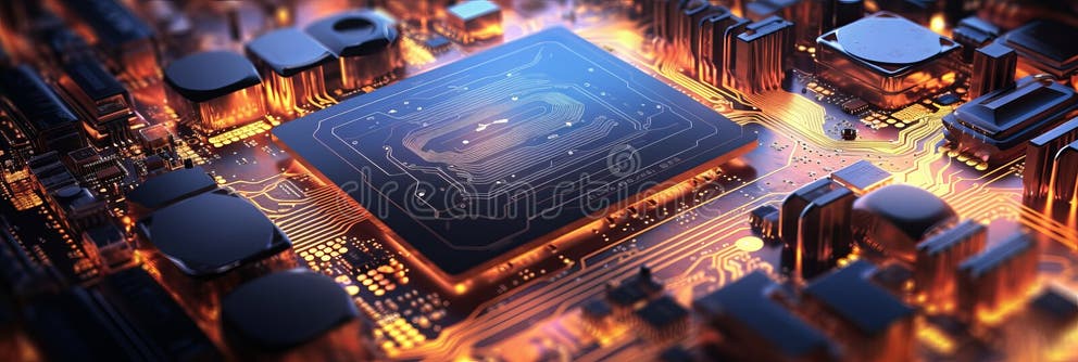 Quantum Computer, Large Data Processing, Database Concept. CPU ...