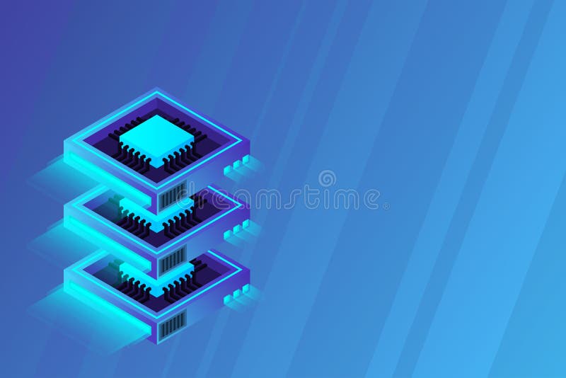 Quantum Computer, Large Data Processing, Server Room, Artificial Intelligence, Data Base Concept ...