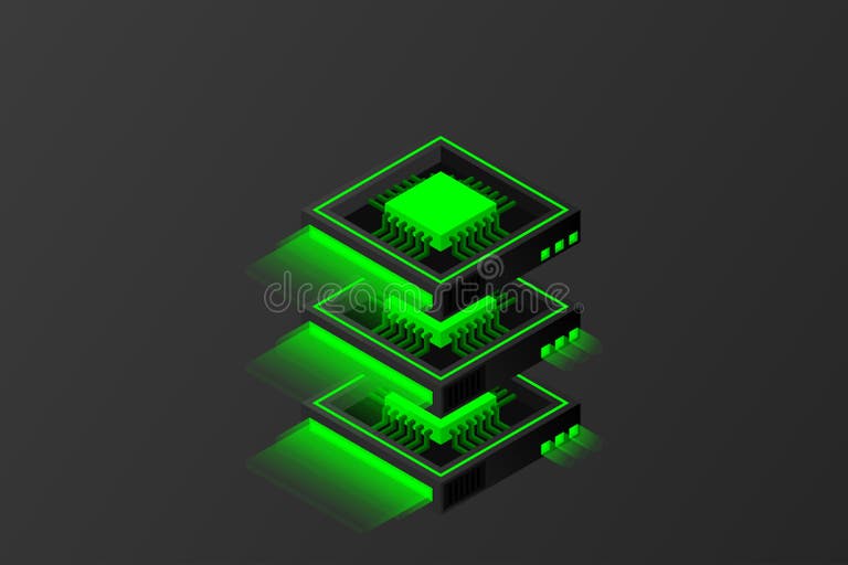 Quantum Computer, Large Data Processing, Server Room, Artificial Intelligence, Data Base Concept ...