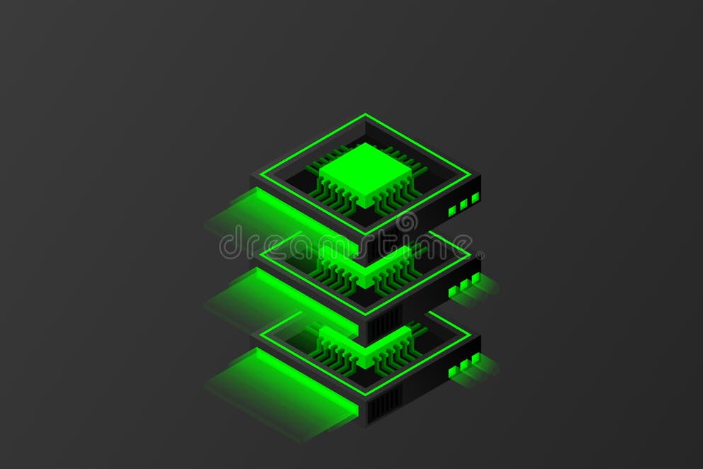 Quantum Computer, Large Data Processing, Server Room, Artificial Intelligence, Data Base Concept ...