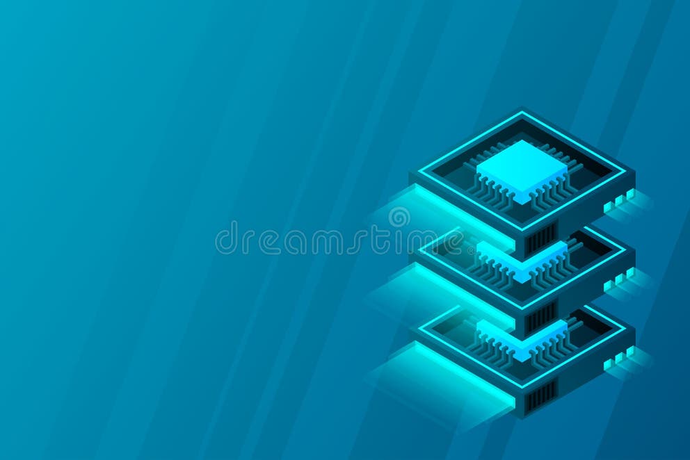 Quantum Computer, Large Data Processing, Server Room, Artificial Intelligence, Data Base Concept ...