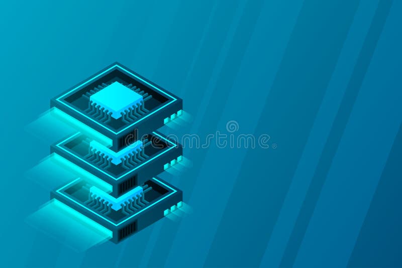 Quantum Computer, Large Data Processing, Server Room, Artificial Intelligence, Data Base Concept ...