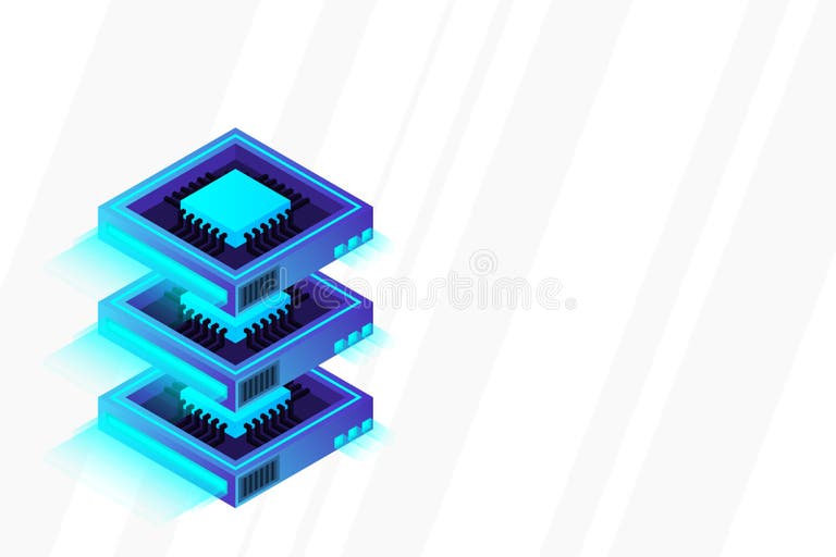 Quantum Computer, Large Data Processing, Server Room, Artificial Intelligence, Data Base Concept ...