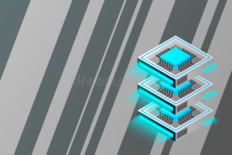 Quantum Computer, Large Data Processing, Server Room, Artificial Intelligence, Data Base Concept ...