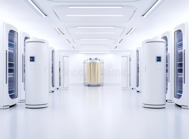 Quantum Computer Machine Server Room Connected Network Stock Photos ...