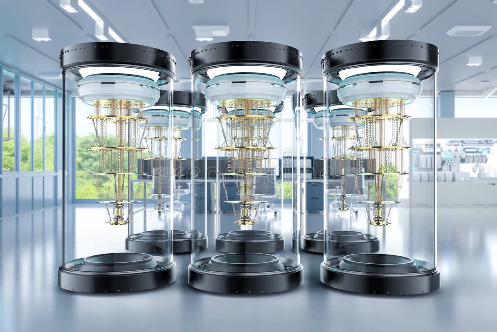 Quantum Computer Machines in Shield Capsules at Laboratory Stock ...