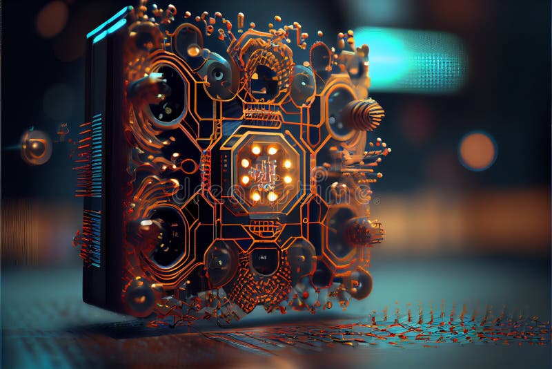 Quantum Computer Microchip Processor Stock Illustration - Illustration ...