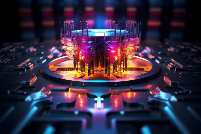 Quantum Computer in Operation, Futuristic Lab with Sleek, Minimalistic ...