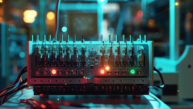 Quantum Computer Processing Data In Futuristic Laboratory Setting With
