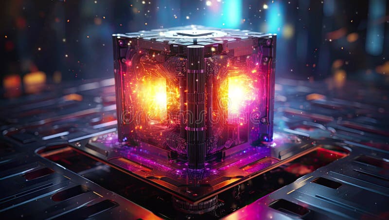 Quantum Computer, Qubit Network, Ultra Modern Computer Technologies ...