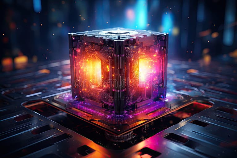 Quantum Computer, Qubit Network, Ultra Modern Computer Technologies ...