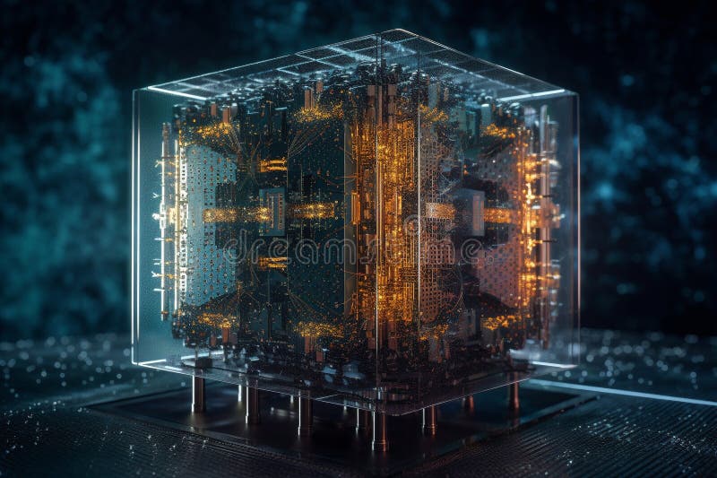 Quantum Computer, with Qubits Changing State, Achieving Quantum ...