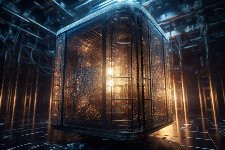 Quantum Computer, with Qubits Changing State, Achieving Quantum ...