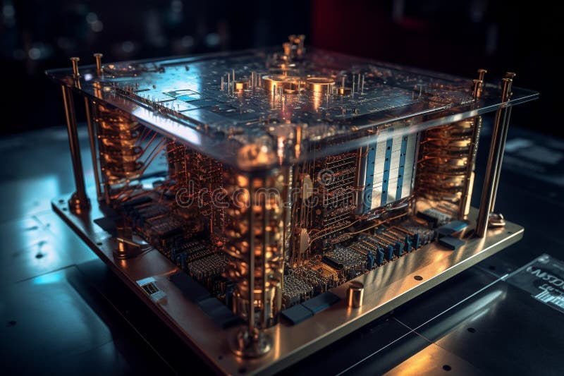 Quantum Computer, with Qubits Changing State, Achieving Quantum ...