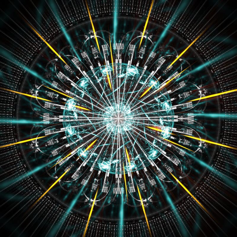 Quantum Computer Running, with Motion Elements Stock Image - Image of ...