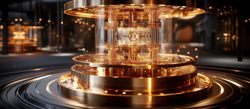 Quantum Computer in a Special Room with Gold Plating Stock Image ...