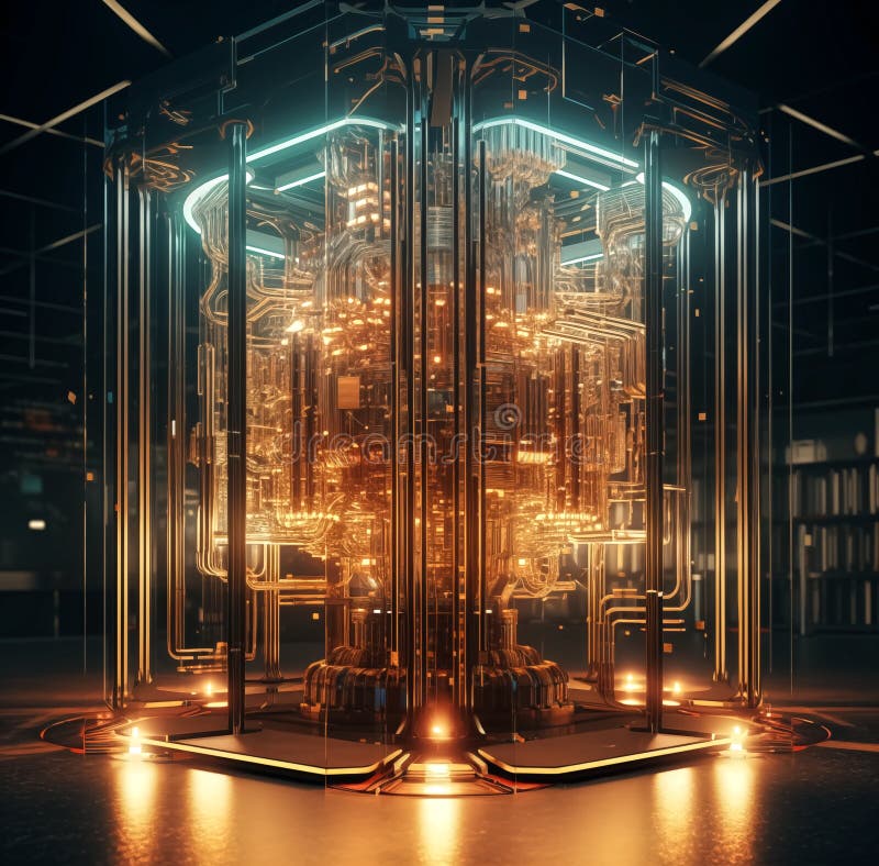 Quantum Computer,super Computer, Quantum Supremacy Stock Illustration ...