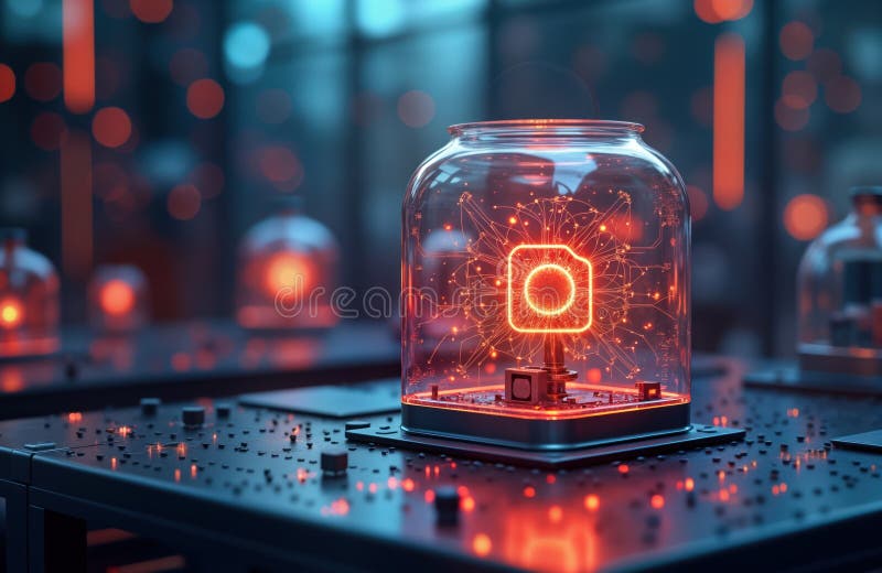 Quantum Computer Tech Showcased in Futuristic Lab. Generative AI ...