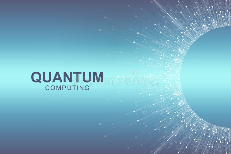Quantum Computer Technology Concept. Deep Learning Artificial Intelligence Stock Vector ...