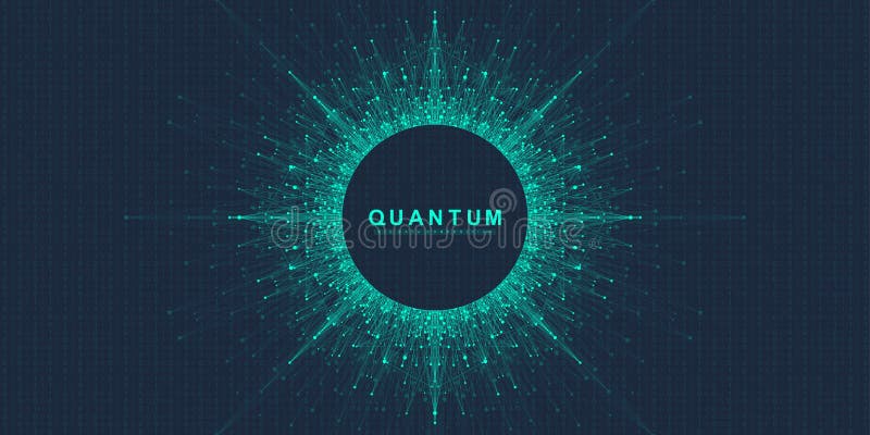 Quantum Computer Technology Concept. Sphere Explosion Background. Deep ...