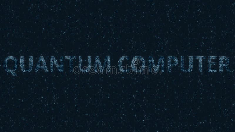 Quantum Computer Text Consisting Of Many Symbols On Computer Monitor 3d Rendering Stock