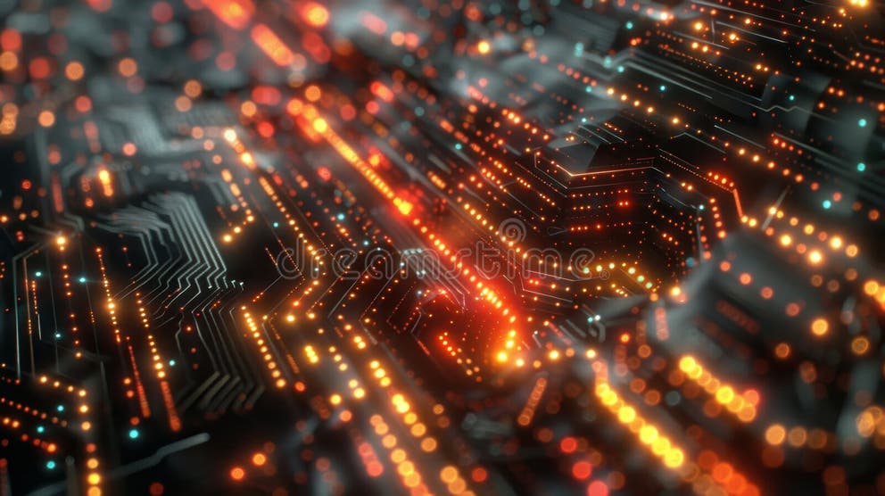 A Quantum Computers Highly Advanced Circuitry is Shown Processing ...
