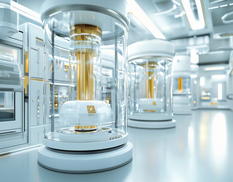 Quantum Computers in Shield Capsules Stock Image - Image of machine ...