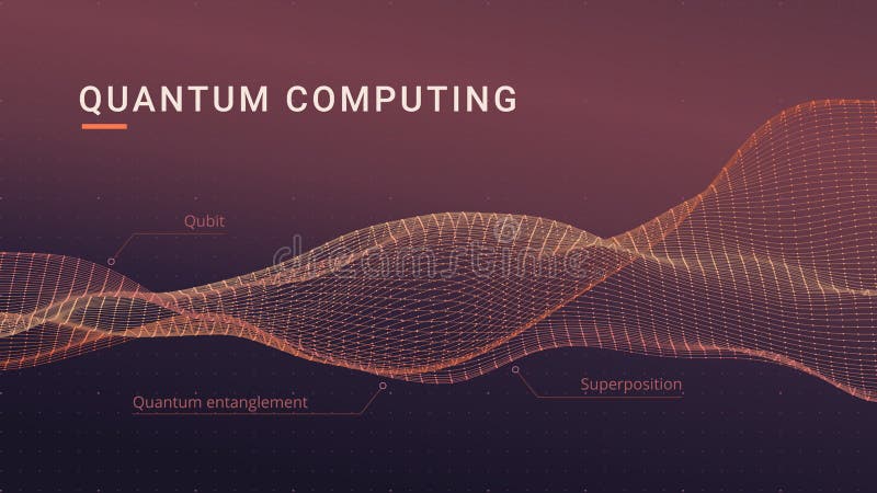 Quantum Computing Abstract Concept. Spatial Flowing Data Wave Stock ...