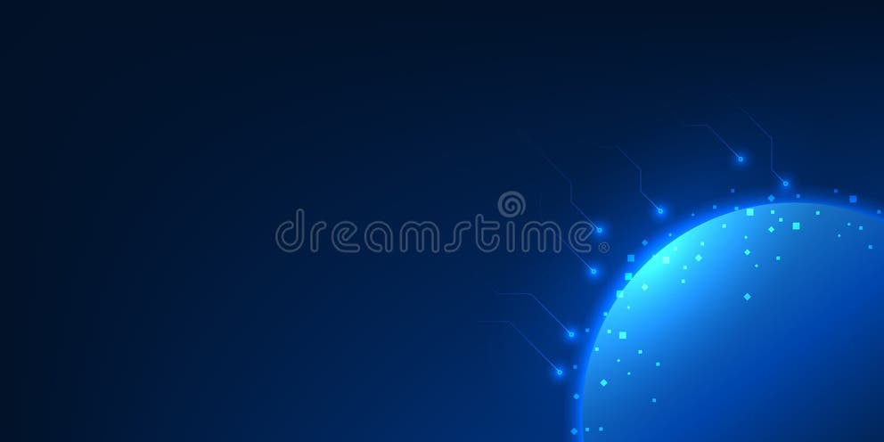 Quantum Computing, Abstract Technology Background, Glowing Circular ...