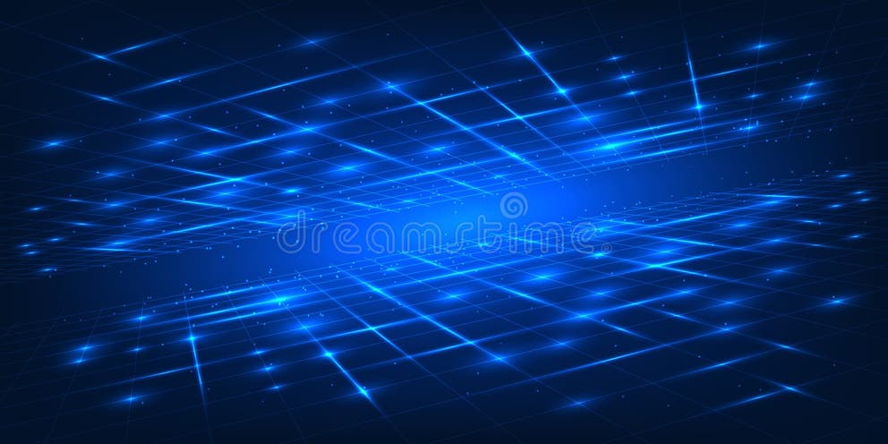 Quantum Computing Abstract Technology Background, Grid Squares with ...