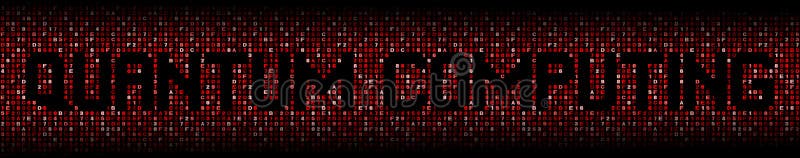 Quantum Computing Text on Abstract Red Hex Background Illustration ...