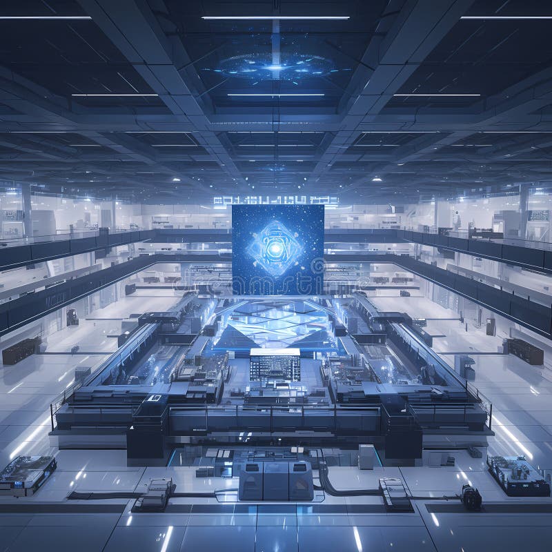 Quantum Computing Center â€“ Futuristic Tech Environment Stock ...