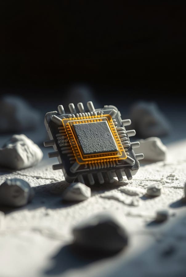 Quantum Computing Chip with Textured Surface and Backlighting Effects ...