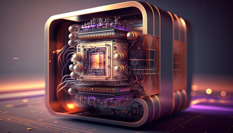 Quantum Computing Circuit with Abstract Futuristic Design. Stock ...